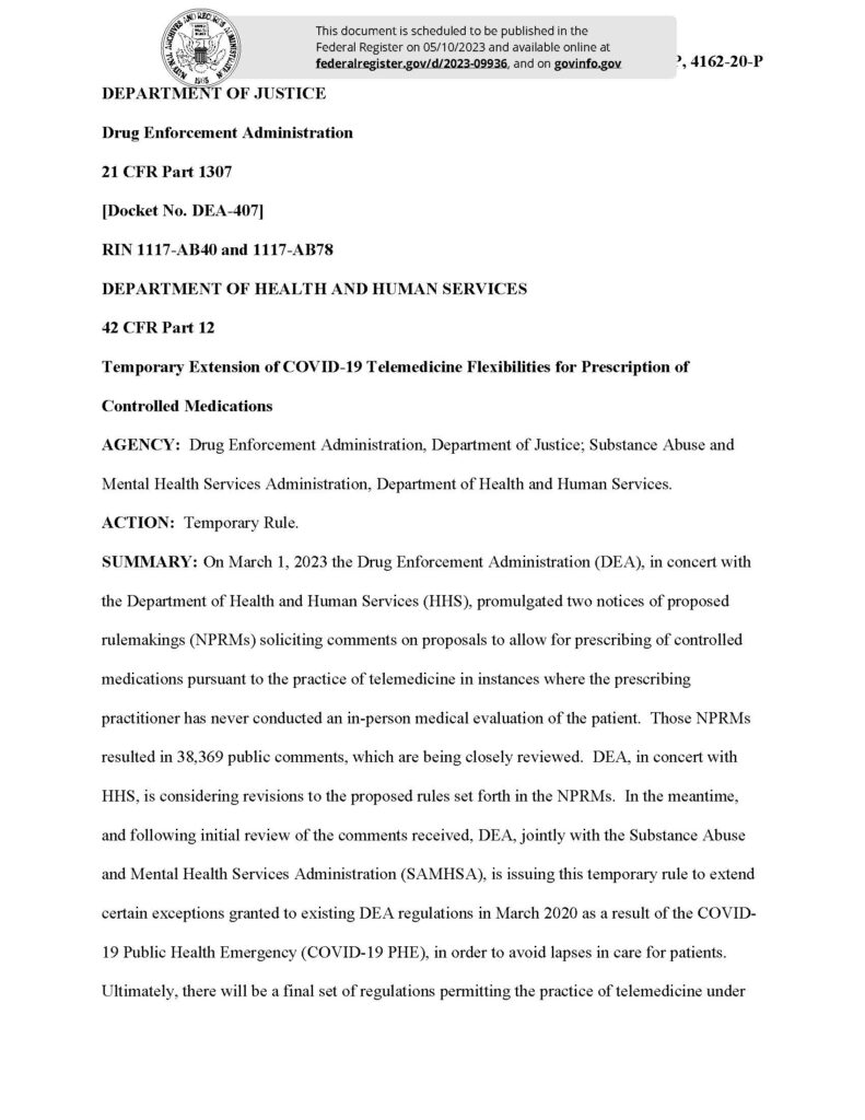 DEA News Release 5/9/2023 - Blue Cirrus Consulting